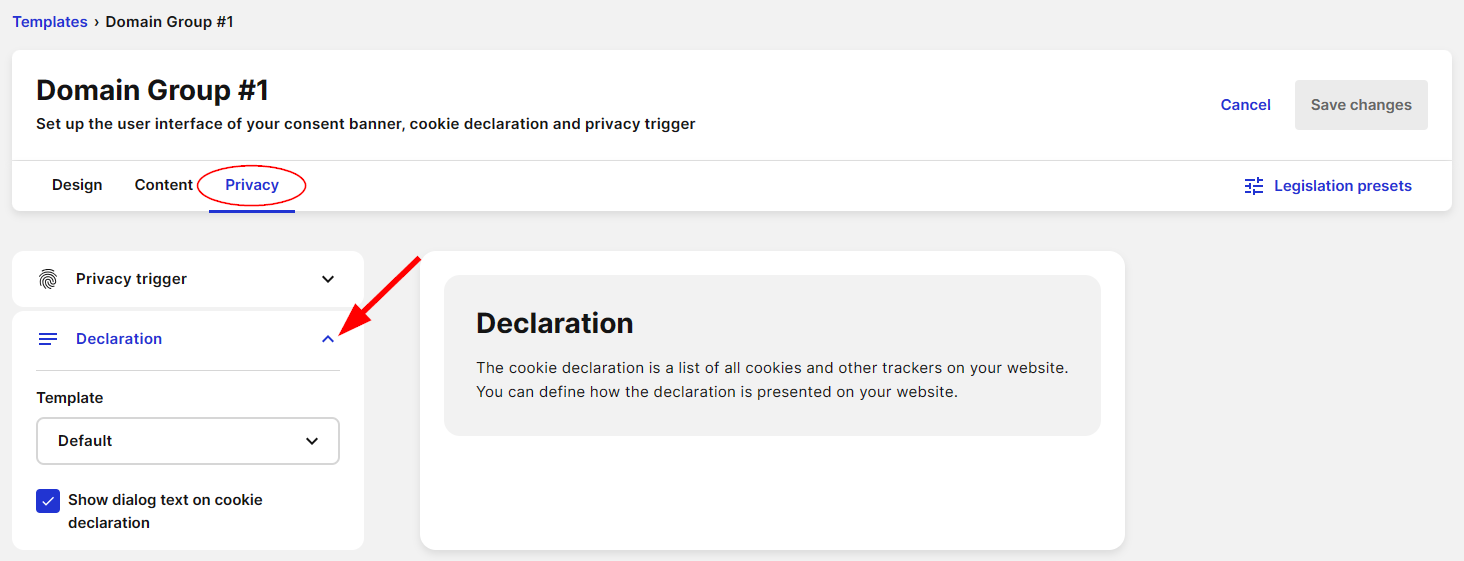 What is included in the Cookie Declaration? – Cookiebot Support
