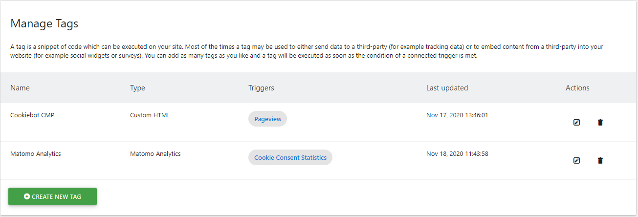Matomo installation – Cookiebot Support