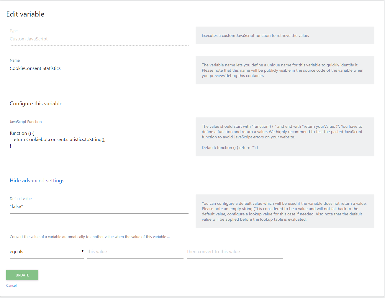 Matomo installation – Cookiebot Support