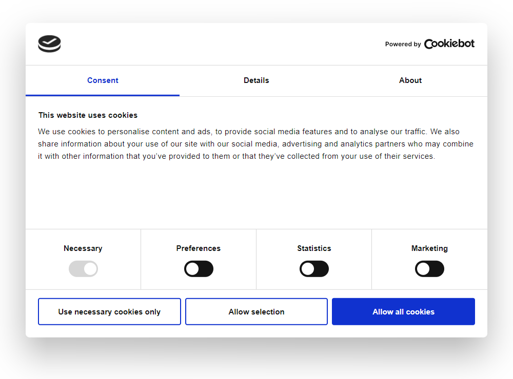 Configuration of the Swift banner – Cookiebot Support