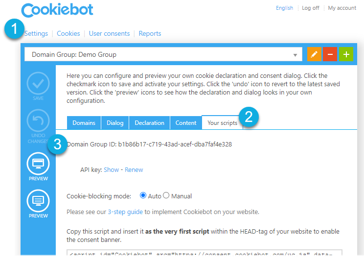 Your CBID or Domain group ID, and where to find it – Cookiebot Support